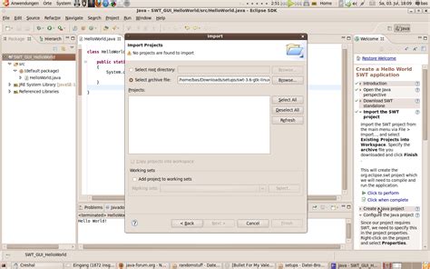 Swt Hello World Anwendung Mit Gui In Eclipse Problem Mit Import Von Swt ♨󠄂‍󠆷 Java Hilfe