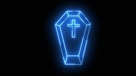 Animated Wooden Coffin Icon With Neon Saber Effect 32532264 Stock Video