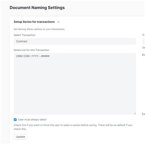 Adding Naming Series To Contract Default Doctype Erpnext Frappe Forum