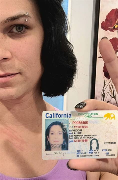 California Driver License With Selfie Proyectos De Bricolaje San