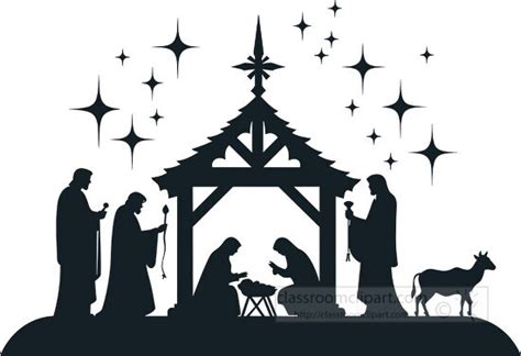 Nativity Scene Silhouette Clip Art