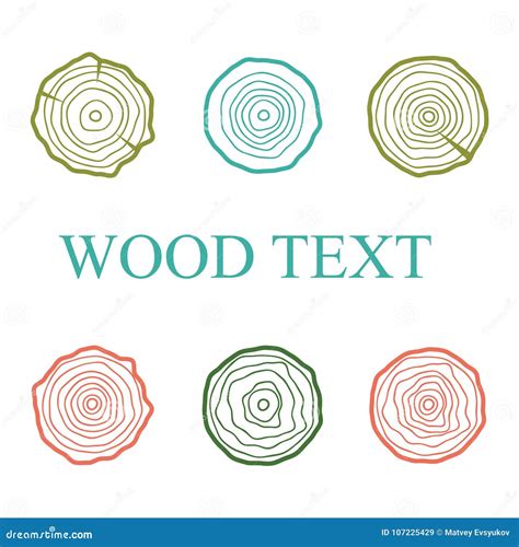 Tree Rings Icons Vector Illustration Abstract Age Annual Stock Vector Illustration Of