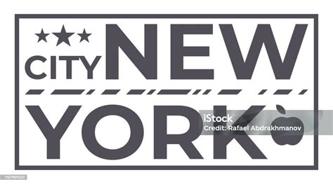 세 개의 별과 사과 아이콘 기호와 뉴욕시 타이포그래피 벡터 티셔츠 인쇄 빈티지 미국 구식 일러스트 포스터 배너 전단지 엽서 섬유 배경 뉴욕 시에 대한 스톡 벡터 아트 및