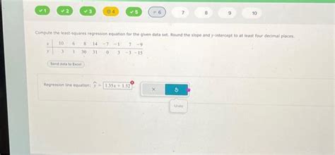 Compute The Least Squares Regression Equation For The