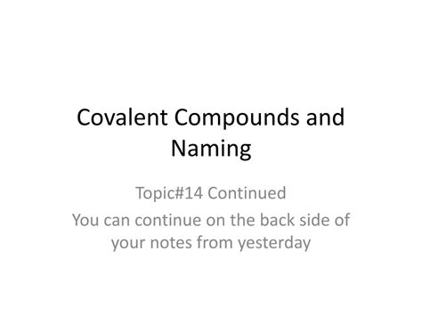 PPT Covalent Compounds And Naming PowerPoint Presentation Free Download ID 455065