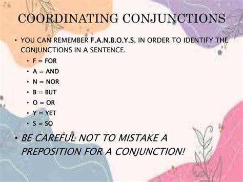 Coordinating And Subordinating Conjunctions For Grade 6 Ppt