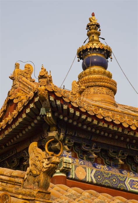 Steeple Yonghe Gong Buddhist Temple Beijing Stock Image Image Of
