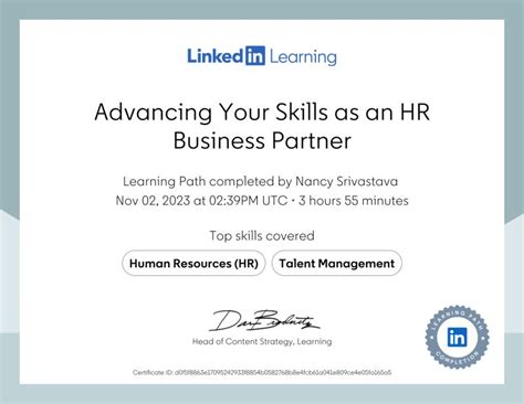 Nancy Srivastava On Linkedin Certificate Of Completion