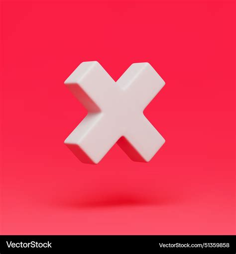 3d Realistic White Wrong Check Rotating Mark Sign Vector Image