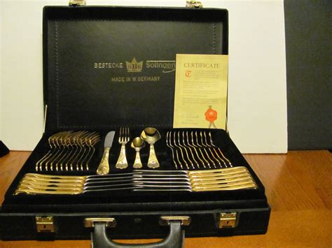 Bestecke Solingen Sbs W Germany Wien 70 Pc Gold Flatware Set