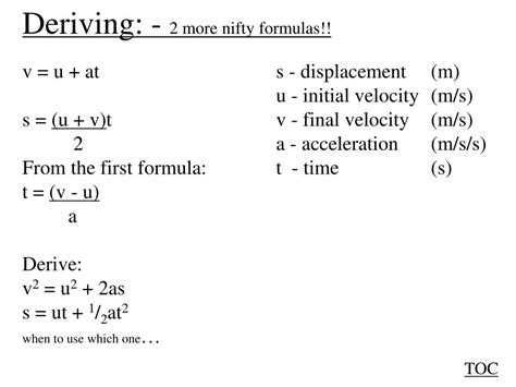 Ppt Linear Kinematics Displacement Velocity And Acceleration Contents Quandary New Formula