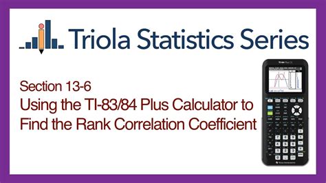 Ti 8384 Section 13 6 Using The Ti 8384 To Find The Rank Correlation