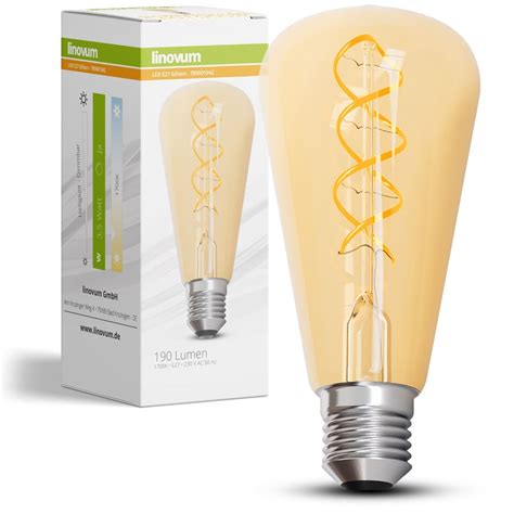 E Led Filament Vintage Leuchtmittel Edison Form W In Amber Optik Extra Warmwei K