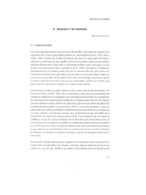 Capitulo 9 Malezas Y Su Control Auror Nelson Espinoza N Pdf