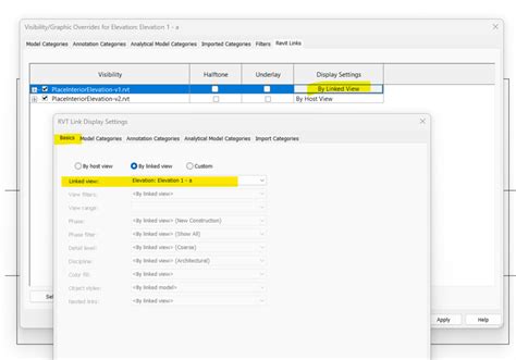 rvt link display settings autodesk community
