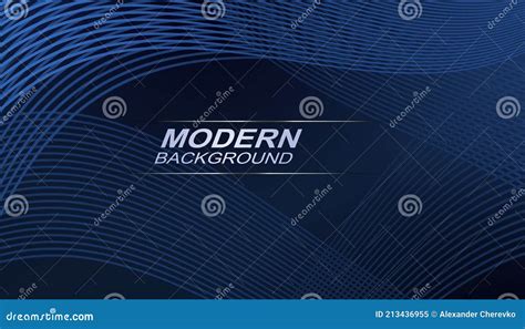 Blue Abstract Background With Gradient Thin Intertwined Wavy Lines
