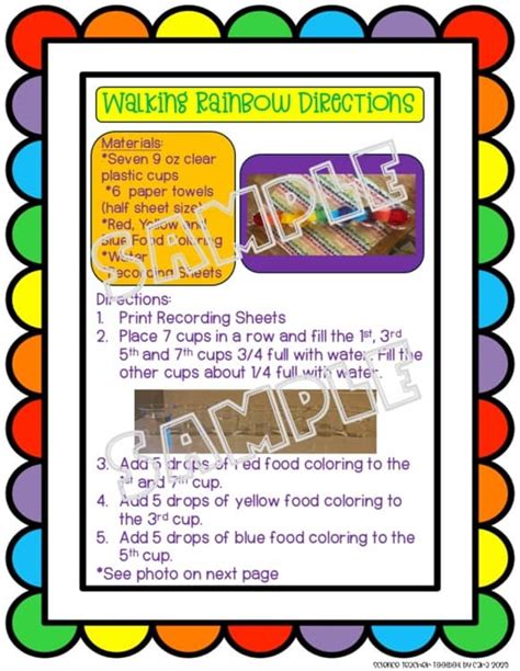 Rainbow Stemscience Experiments By Science Teacher Toolbox By Cara