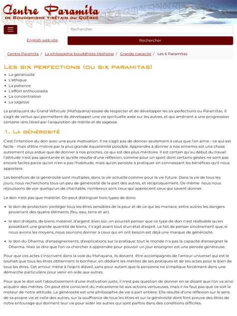 Les 6 Paramitas Centre Paramita Pdf