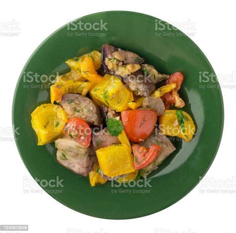 가지에 고립 된 흰색 배경에서 Saute 가지 고추 토마토 접시에 딜 D 0명에 대한 스톡 사진 및 기타 이미지 0명 가지 채소 건강한 생활방식 Istock