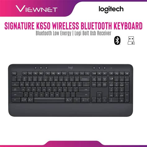 Logitech Signature K650 คีย์บอร์ดไร้สาย พร้อมที่พักข้อมือ รับสัญญาณบลูทูธ หรือ Logi Bolt Usb