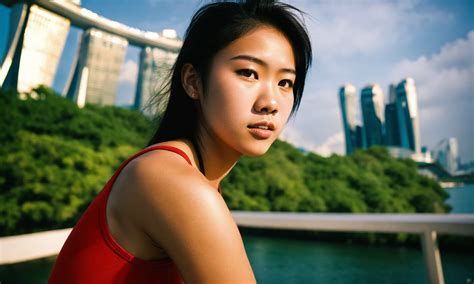 Lexica Sunny Day Close Up Side Shot Tanned Athletic 18 Year Old