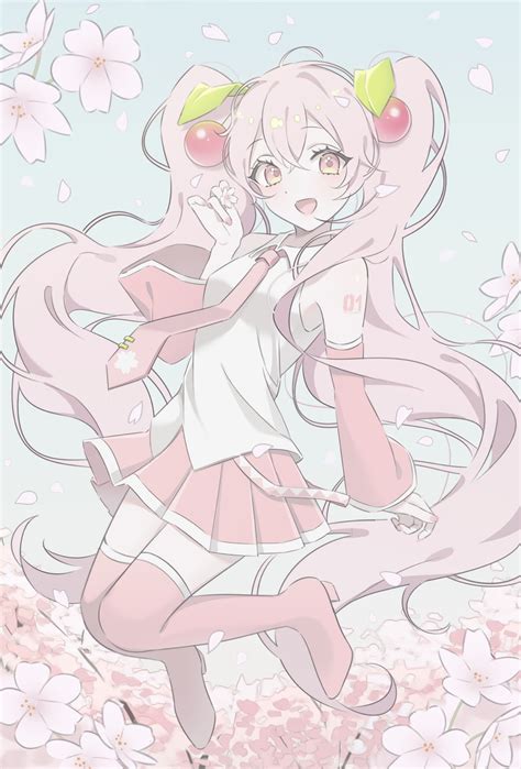 Hatsune Miku And Sakura Miku Vocaloid Drawn By Azukickxs7444