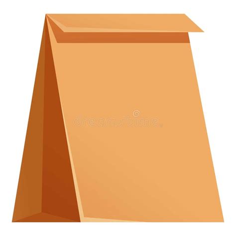 Brown Paper Bag Standing Up With Folded Top Stock Vector Illustration