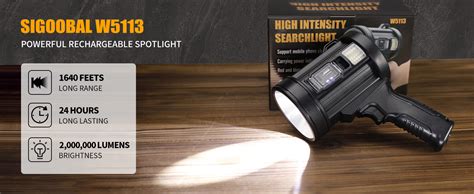Rechargeable Spotlight 2000000 Lm Super Bright Spotlight Flashlight