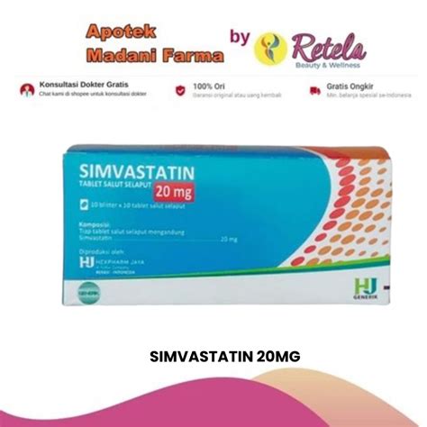 Jual Simvastatin 20mg Box Original Shopee Indonesia
