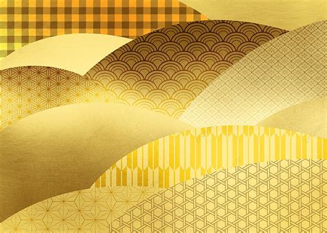 Golden Japanese Traditional Texture Background Japanese Style Texture