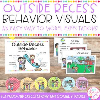 Outside Recess Behavior Visuals Playground Rules Expectations Social Stories