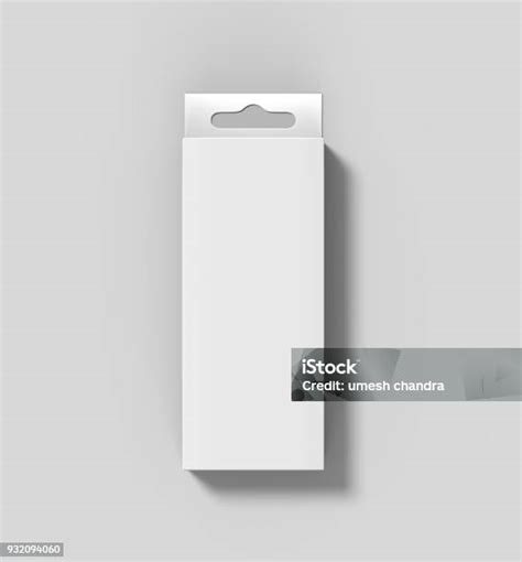 항 모의 설계 및 디자인 프레 젠 테이 션에 대 한 탭 소매 상자 흰색 빈 골 판지 포장 상자 매달려 3d 렌더링 그림입니다 0명에 대한 스톡 사진 및 기타 이미지 Istock