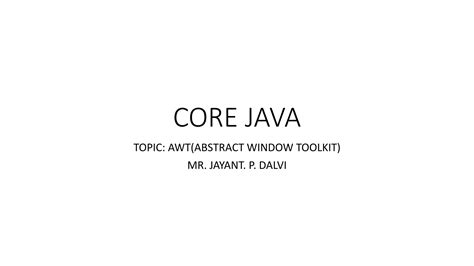 Java Abstract Window Toolkit Pptx