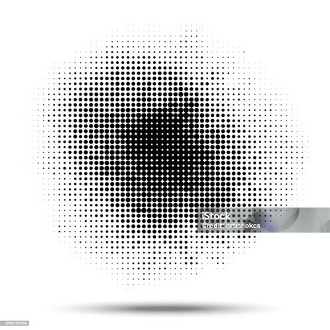 하프톤 원 패턴입니다 그런 지 자리 하프톤 점 텍스처를 사용 하 여입니다 벡터 일러스트입니다 검은 테두리에 대한 스톡 벡터 아트 및 기타 이미지 Istock