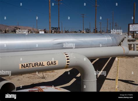 Taft California Natural Gas Pipeline In The Oil And Gas Fields Of