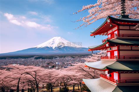 富士山樱花高清图片下载 正版图片600325549 摄图网