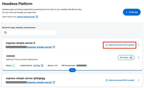 Add An Environment To An Existing App Headless Platform