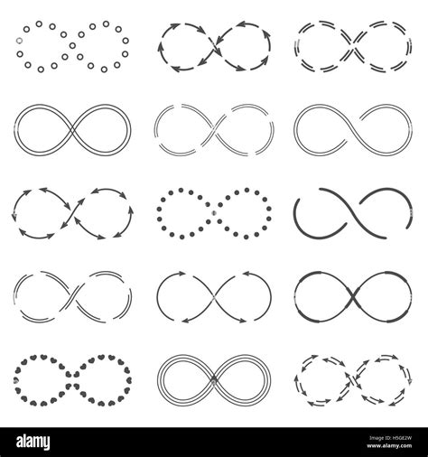 Set Of Different Infinity Symbols Stock Photo Alamy