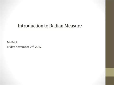 PPT Introduction To Radian Measure PowerPoint Presentation Free Download ID 2254935