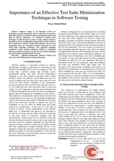 Pdf Importance Of An Effective Test Suite Minimization Technique In Software Testing