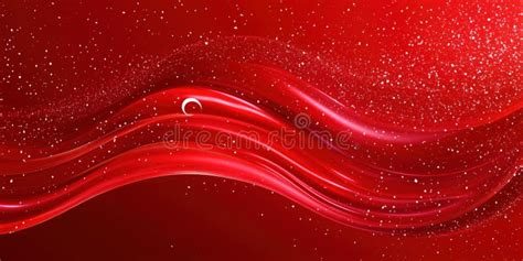 Red Abstract Waves With Sparkling Particles Flowing Lines Creating Dynamic Motion Festive