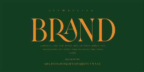 브랜드 알파벳 문자 글꼴 및 숫자 클래식 레터링 최소한의 패션 디자인 타이포그래피 모드 프리미엄 벡터