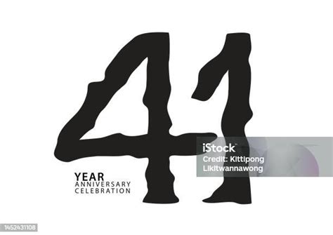 41 주년 기념 축 하 블랙 컬러 로고 타입 벡터 41 숫자 디자인 41 번째 생일 초대장 로고 번호 디자인 벡터 일러스트 레이 션 그래픽 요소 서예 글꼴 타이포그래피 로고