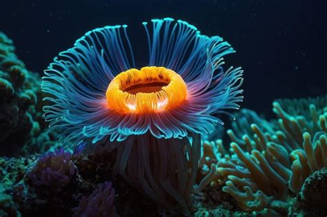 Premium Photo Vibrant Underwater Sea Anemone In Coral Reef