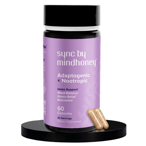 Sync By Mindhoney Mood And Stress Relief Supplements Ashwagandha L Theanine Magnesium 60