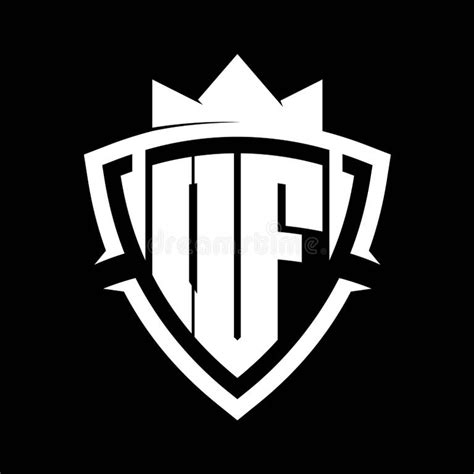 Of Letter Monogram With Triangle Curve Shield Shape With Crown White And Black Background Color