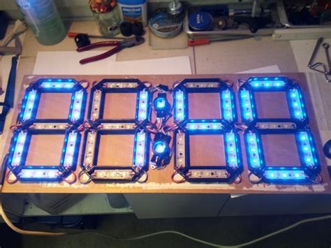 big auto dim room clock using arduino and ws2811 arduino clock big clock