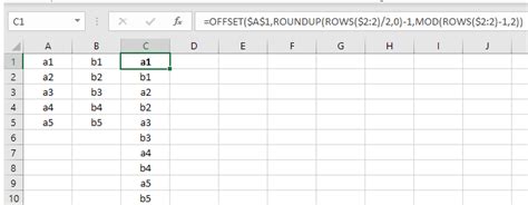 Copy Data In Two Columns To A Single Column Excel Stack Overflow