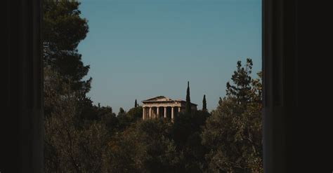 건물 경치 경치 좋은 전망 고고학 고대 건축 고대 그리스 고대의 고전 건축 고전 사원 관광 명소 그리스 그리스 역사 기념물 기둥 나무 녹지 랜드