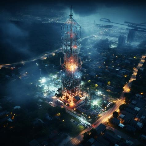 Premium Photo An Aerial View Revealed Cellular Wireless Mobile Data Towers Vast Reach Ai